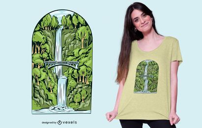 Waterfall T-shirt Design Vector Download
