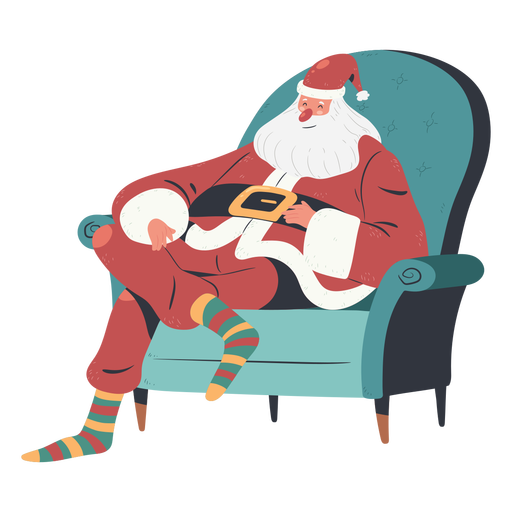 Sitting santa claus character illustration - Transparent PNG & SVG ...