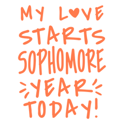 Sophomore Grade Love Lettering Design PNG & SVG Design For T-Shirts