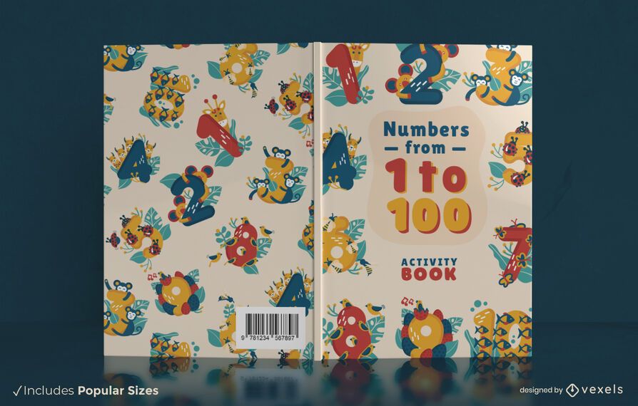 Numbers Activity Book Cover Design - Vector Download
