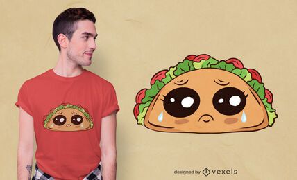 Crying Taco T-shirt Design Vector Download