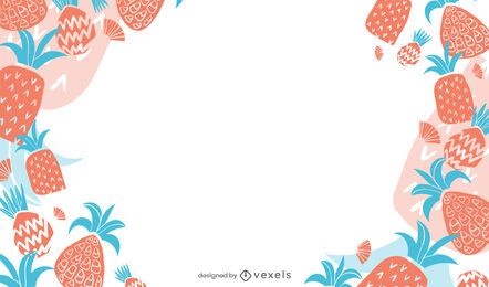 Pineapple Background Design Vector Download