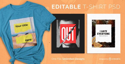 Paper T-shirt Design Psd PSD Editable Template