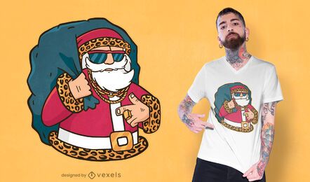 Rapper Santa T-shirt Design Vector Download