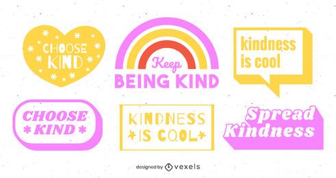 Be Kind Lettering Design Set Vector Download