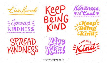 Be Kind Lettering Set Vector Download
