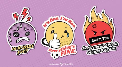 Anti 2020 Sticker Set Vector Download