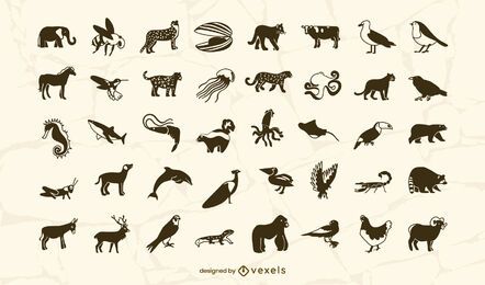 Animals Filled Stroke Set Design Vector Download