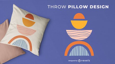 Abstract Shapes Throw Pillow Design Vector Download