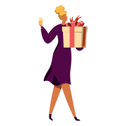 Woman With Present Character PNG & SVG Design For T-Shirts