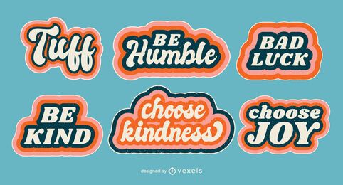 Retro Lettering Quote Set Vector Download