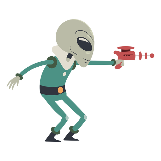 Alien shooting gun character - Transparent PNG & SVG vector file