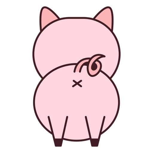 Cute pig back flat - Transparent PNG & SVG vector file