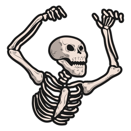 Haunting Skeleton Sticker PNG & SVG Design For T-Shirts