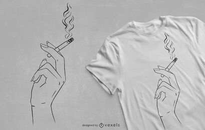 Smoking Hand T-shirt Design Vector Download