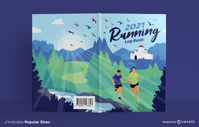 2021 Running Log Book Cover Design Vector Download