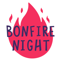 Bonfire Night Holiday Lettering Transparent PNG & SVG Vector