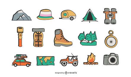 Camping Elements Set Vector Download