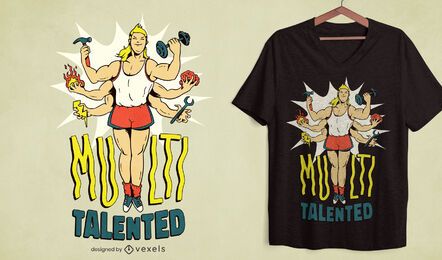 Multi Talented T-shirt Design Vector Download