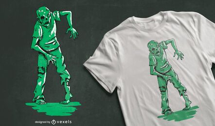Green Zombie T-shirt Design Vector Download