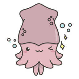 Vector Transparente PNG Y SVG De Plano De Calamar Kawaii Feliz