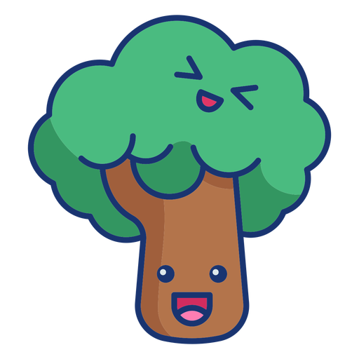 Happy tree semi-plano - Descargar PNG/SVG transparente