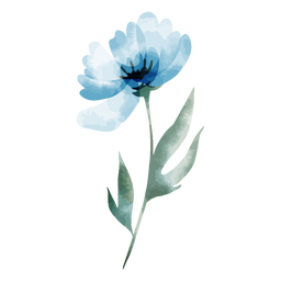 Turquoise Flower Watercolor PNG & SVG Design For T-Shirts