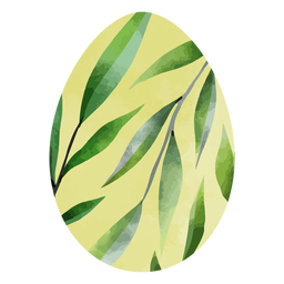 Easter Eggs Leaves Watercolor Transparent PNG & SVG Vector