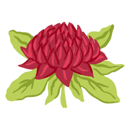 Big Red Flower Semi-flat PNG & SVG Design For T-Shirts