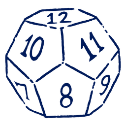 D12 RPG Dice Stroke Transparent PNG & SVG Vector