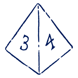 D4 RPG Dice Stroke PNG & SVG Design For T-Shirts