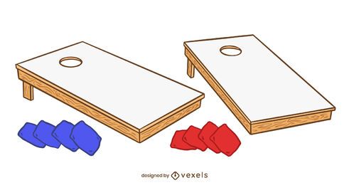 Cornhole Elements Set Vector Download