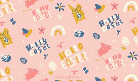 Hello Easter Pattern Design Vector Download
