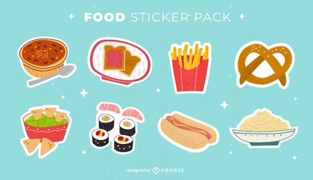 Food Stickers Set Vector Download