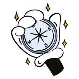 Hand With Compass Cartoon PNG & SVG Design For T-Shirts