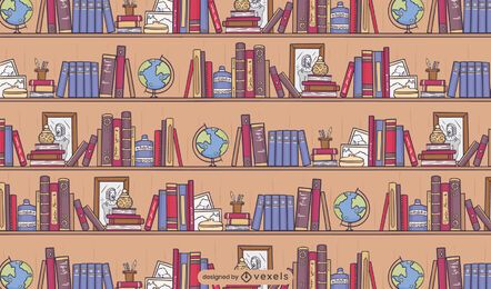 Library Books Pattern Design Vector Download