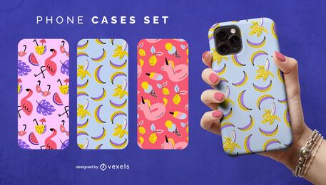 Summer Phone Case Set Vector Download