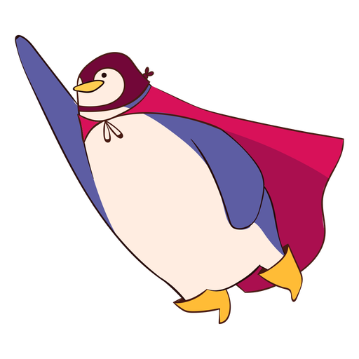 Superhero penguin cute cartoon - Transparent PNG & SVG vector file