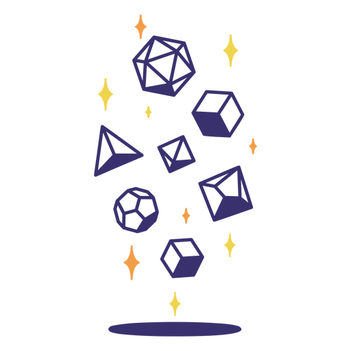 Sparkly rpg polyhedral dice - Transparent PNG & SVG vector file