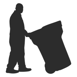 Man With Garbage Container Silhouette PNG & SVG Design For T-Shirts