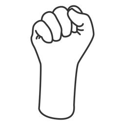 Raised Fist Stroke Hand Sign PNG & SVG Design For T-Shirts