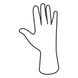 Raised Open Hand Stroke Hand Sign PNG & SVG Design For T-Shirts