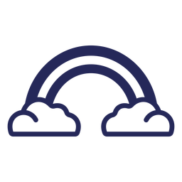 Rainbow Blue Line Art PNG & SVG Design For T-Shirts