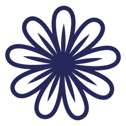Flower Blue Line Art PNG & SVG Design For T-Shirts