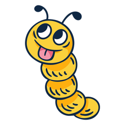 Cute Cartoon Yellow Worm PNG & SVG Design For T-Shirts