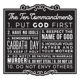 Ten Commandments Badge PNG & SVG Design For T-Shirts