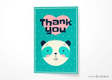 Thank You Bear Greeting Card Design Vector Download