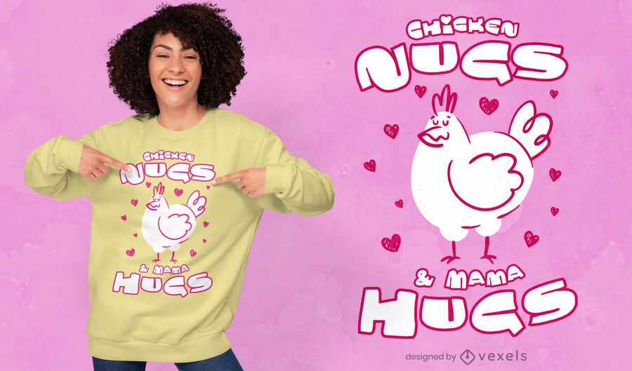 Mama Hugs Chick T-shirt Design - Vector Download