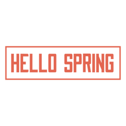 Hello Spring Square Text Badge PNG & SVG Design For T-Shirts