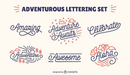 Adventurous Lettering Collection Vector Download